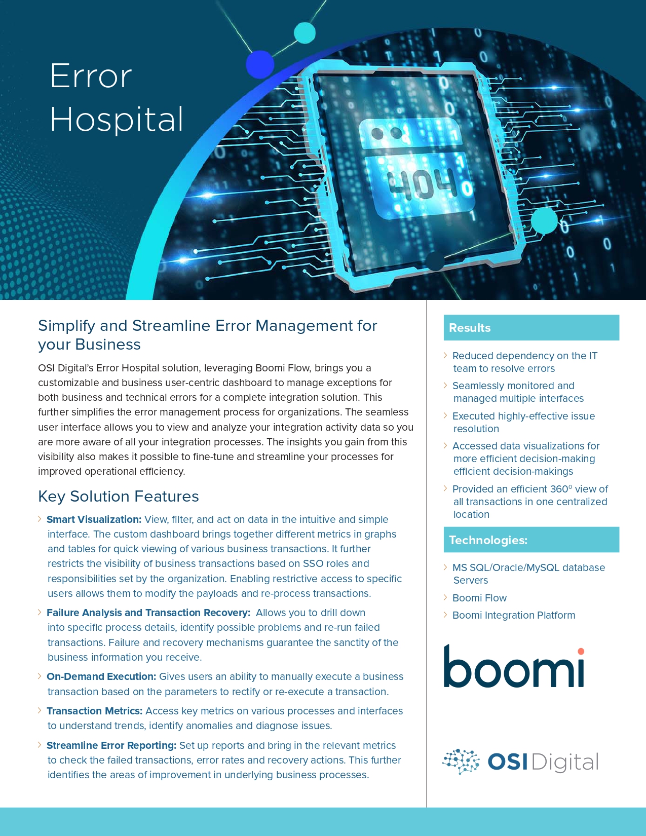 Data Sheet: Simplify Error Management for your Business